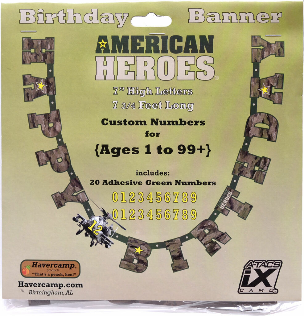 American Heroes – Banner “Happy Birthday” Apache – Havercamp Party Products