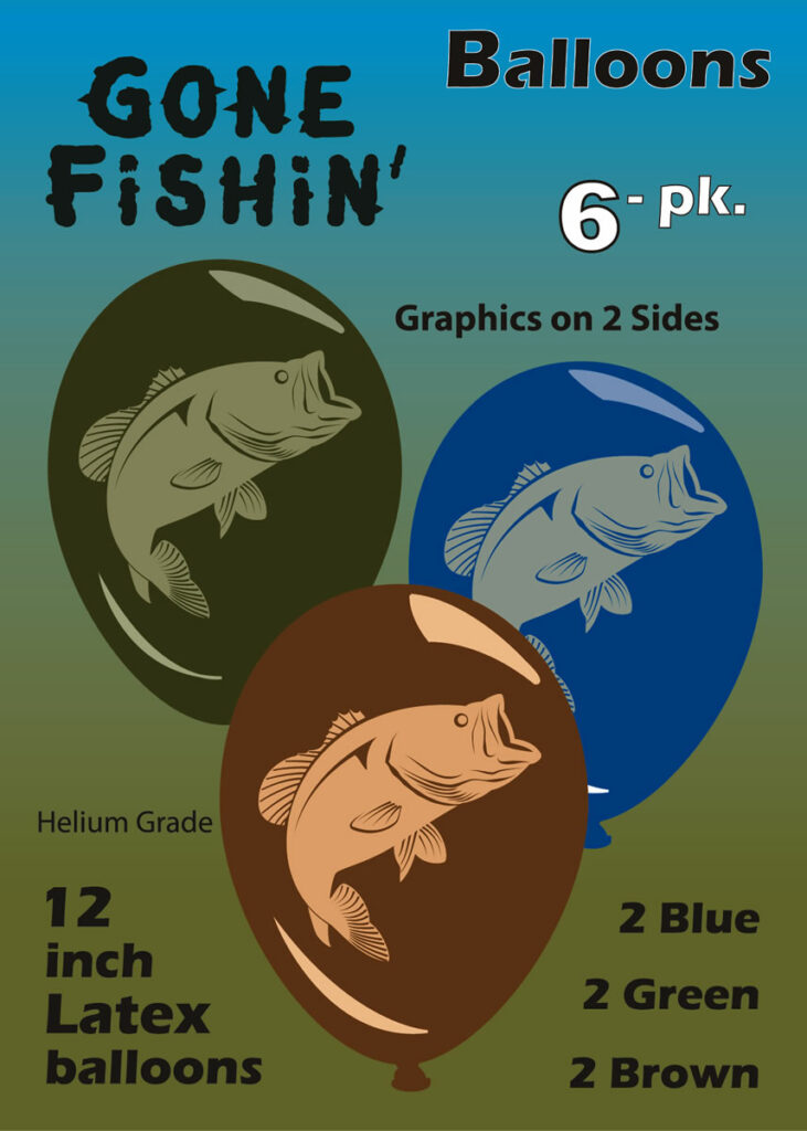 Gone Fishin’ – Balloons Party Latex Blue, Green Brown 6-pack ...