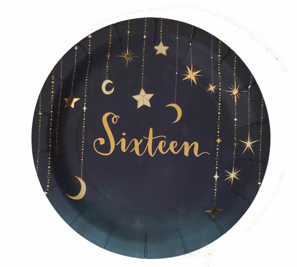 Girl’s Sweet 16 – Plates Round 7″ “Sixteen” 8-pack – Havercamp Party ...
