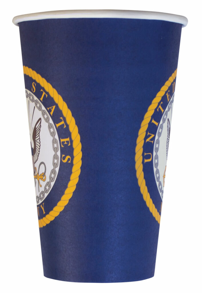 US Navy – Paper Cups 16 oz. Navy Seal 8-pack – Havercamp Party Products