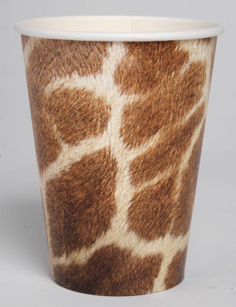 Jungle Safari – Paper Cups 12 oz. Tiger, Leopard, Giraffe, Zebra 8-pack ...