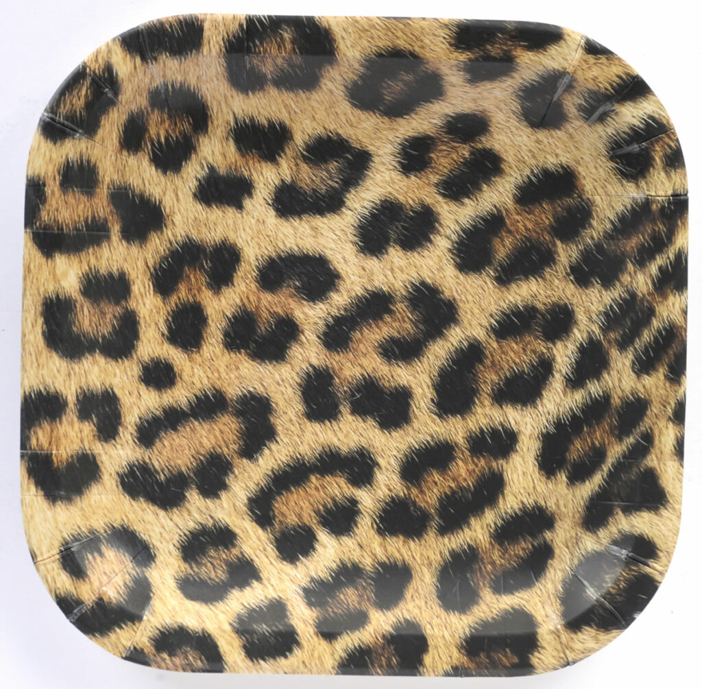 Jungle Safari – Plates Square 9″ Leopard 8-pack – Havercamp Party Products