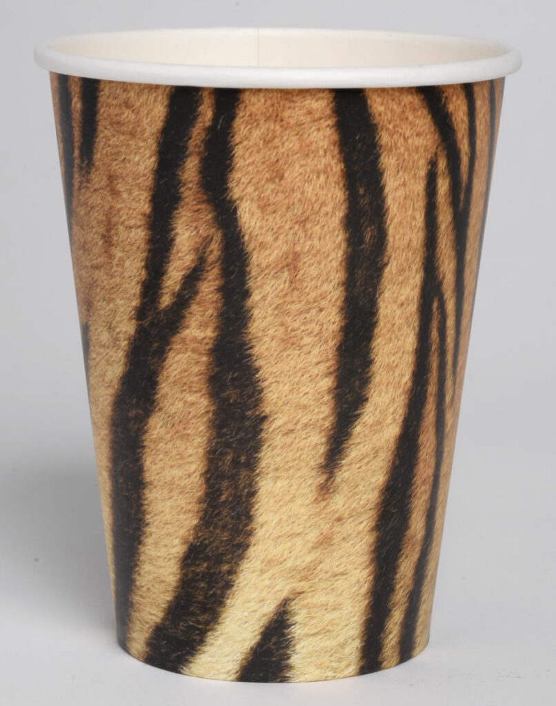 Jungle Safari – Paper Cups 12 oz. Tiger, Leopard, Giraffe, Zebra 8-pack ...